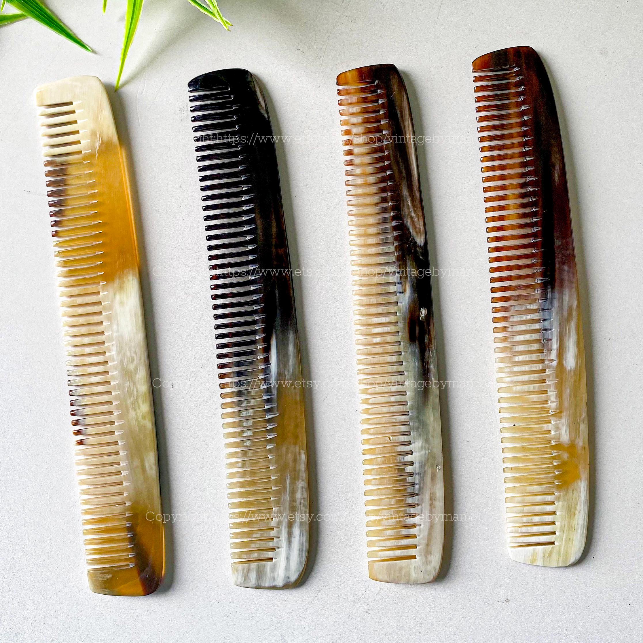 Handmade Genuine Natural Buffalo Horn Comb, Eco-friendly 2 Styles ...
