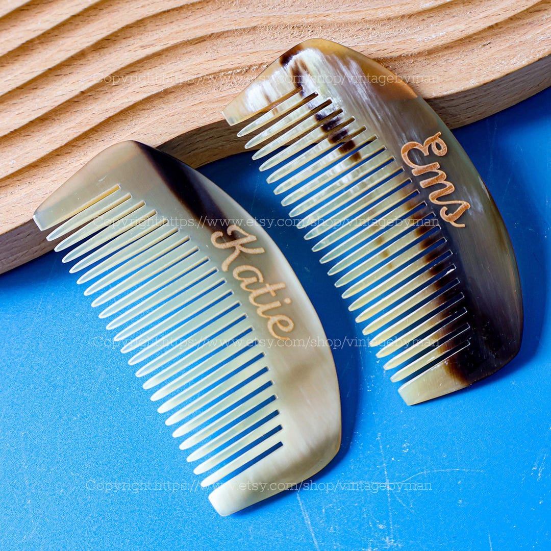 Handmade Mini Natural Buffalo Horn Comb, Eco-friendly Pocket Comb, Anti ...