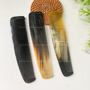 Handmade Genuine Natural Buffalo Horn Comb, Eco-friendly 2 Styles ...