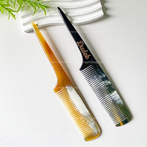 Handmade Mouse Tail Natural Buffalo Horn Comb, Eco-friendly Pocket Comb ...