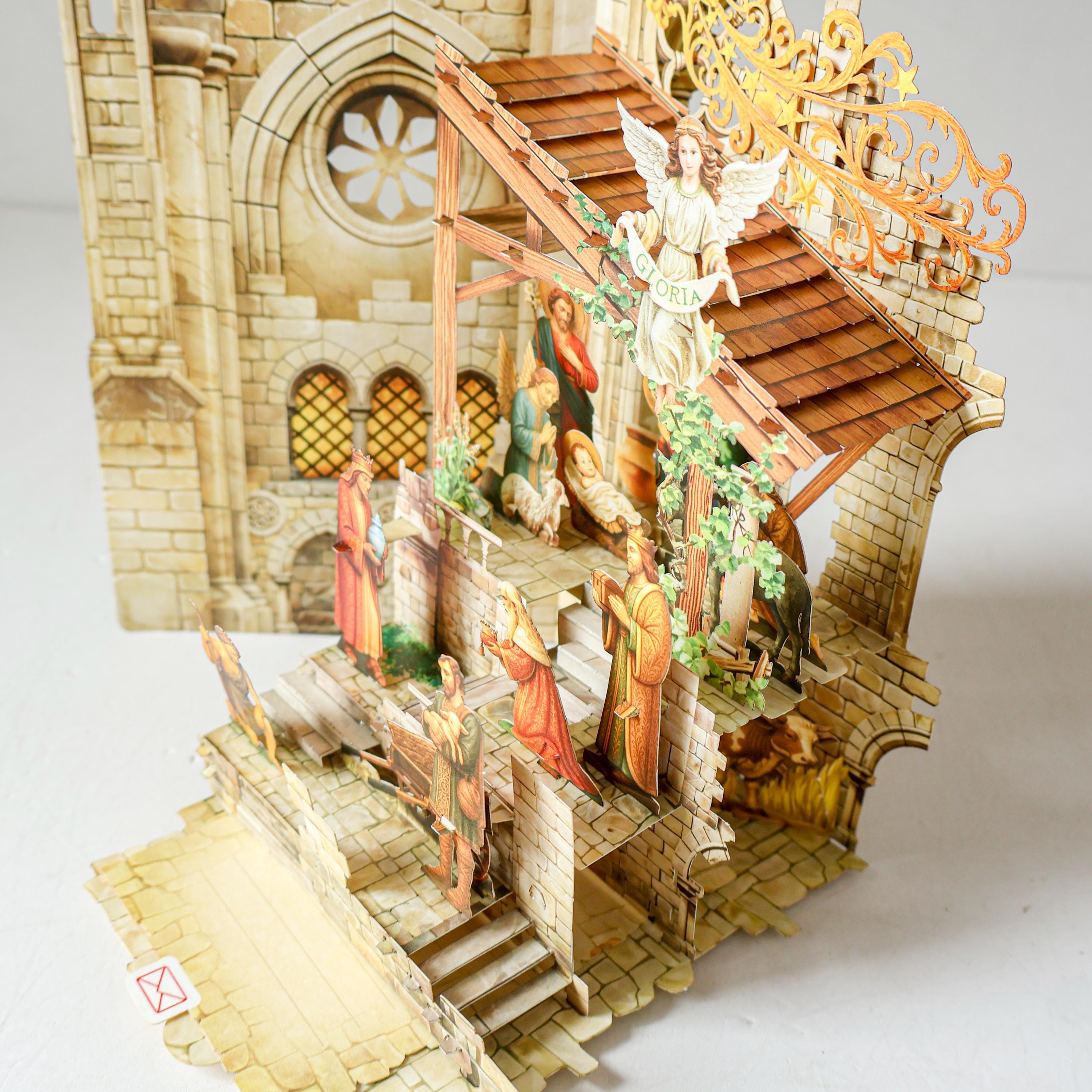 Nativity Stone 3D Pop-up Greeting Card Jesus Christ Card Christmas Card ...