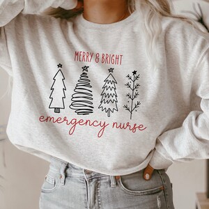 Emergency Nurse Christmas Sweatshirt, Emergency Department Christmas ...