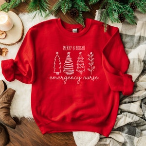 Emergency Nurse Christmas Sweatshirt, Emergency Department Christmas ...
