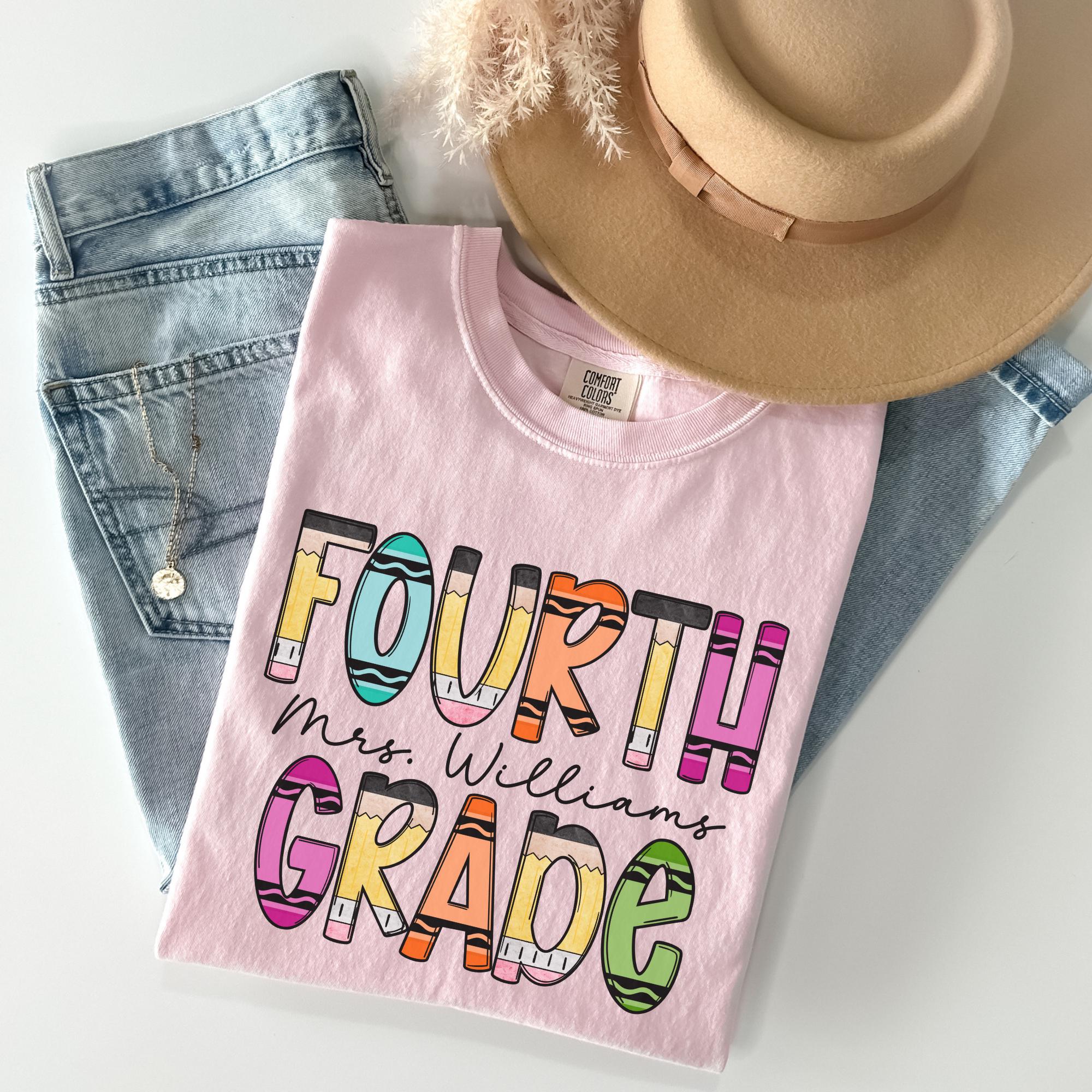 Custom Fourth Grade Teacher Comfort Colors® Shirt, 4th Grade Dream Team ...