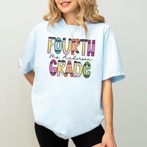 Custom Fourth Grade Teacher Comfort Colors® Shirt, 4th Grade Dream Team ...