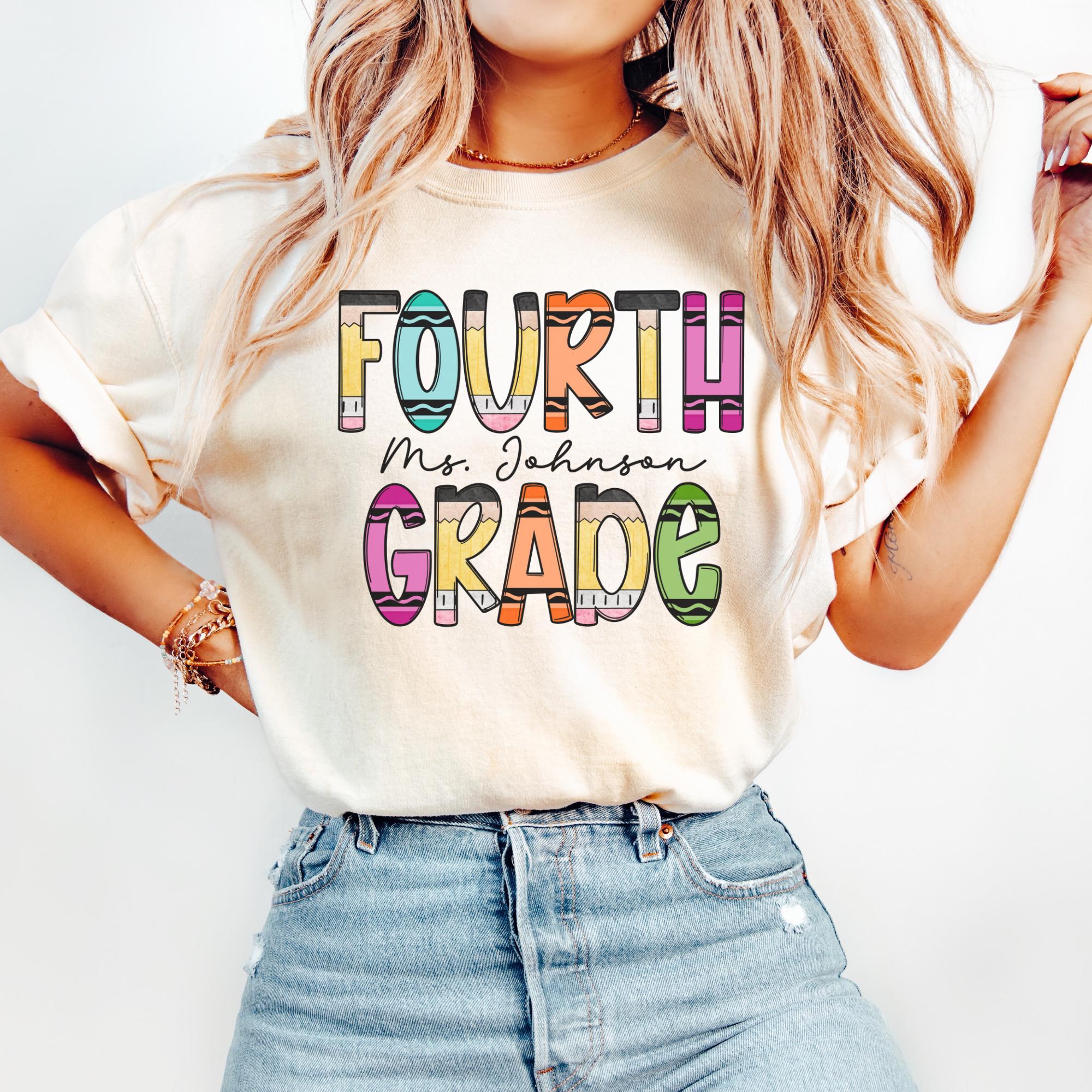 Custom Fourth Grade Teacher Comfort Colors® Shirt, 4th Grade Dream Team ...