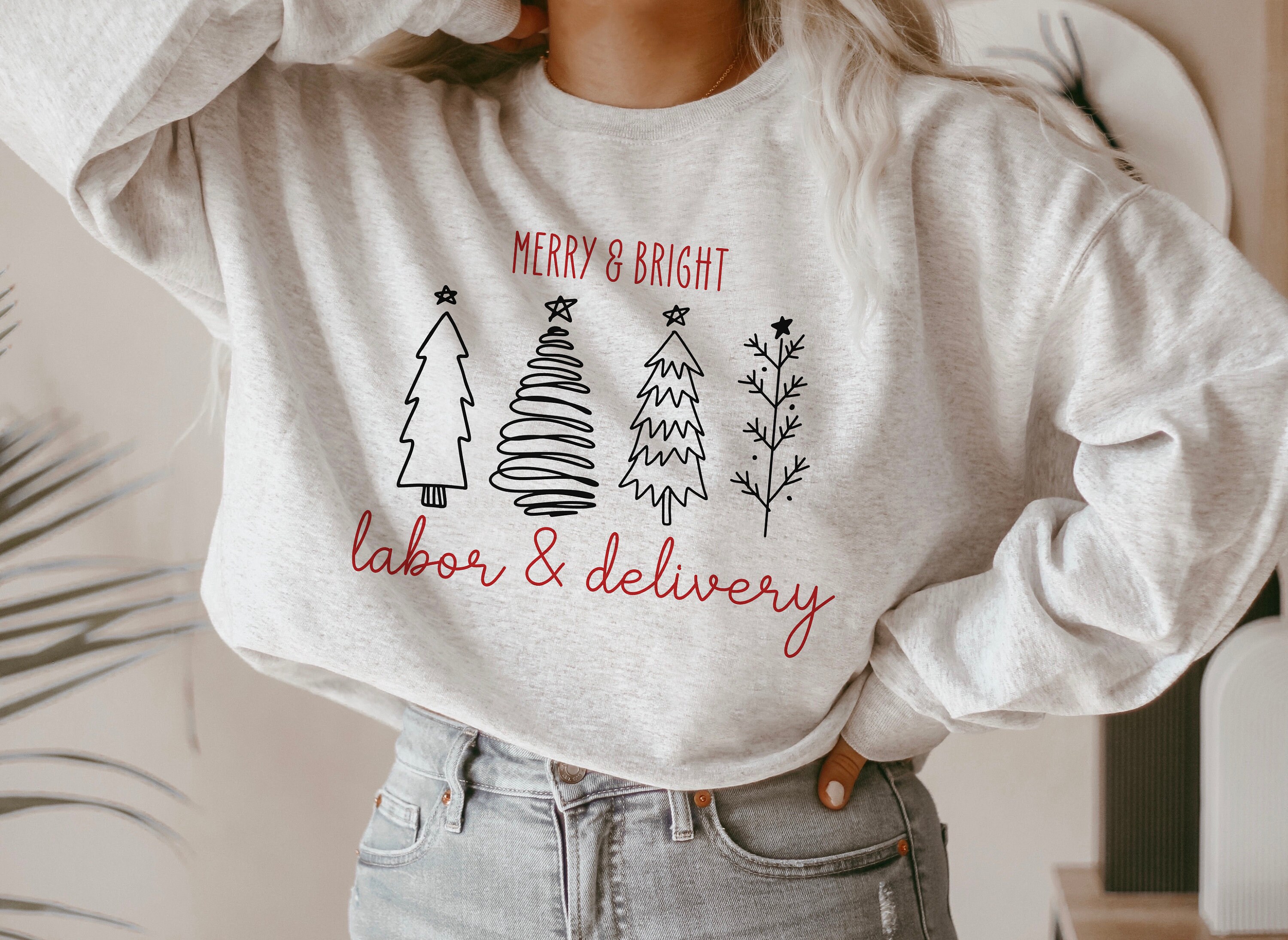 Labor and Delivery Christmas Sweatshirt for L&D Nurse, Labor and ...