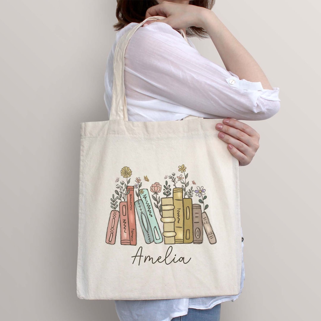 Library Tote Bag, Books Tote Bag, Custom Bookish Bag, Book Lovers Gifts ...
