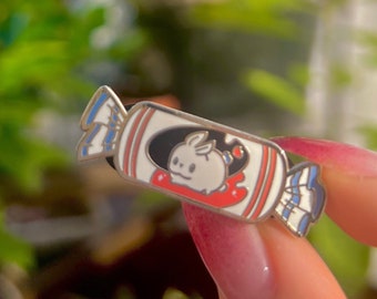 White Rabbit Candy Enamel Pin - Etsy
