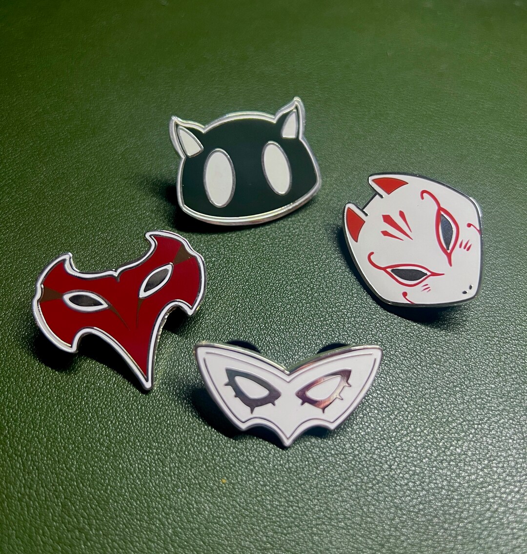 Persona Mask Enamel Pins - Etsy