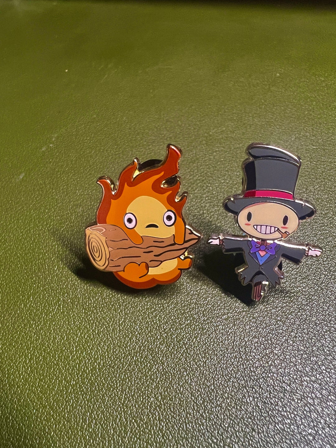 Calcifer and Turnip Head Enamel Pin - Etsy