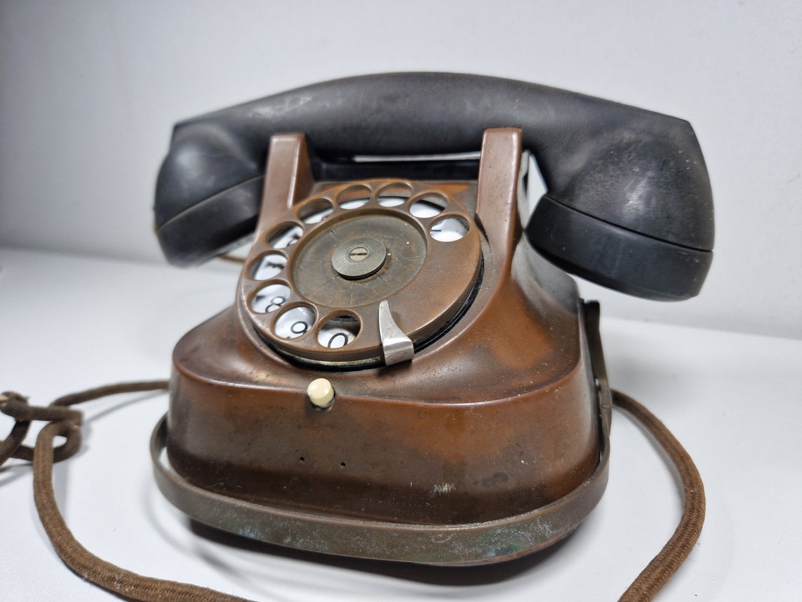 RTT 56B Copper Rotary Dial Table Vintage Desk Telephone Old - Etsy