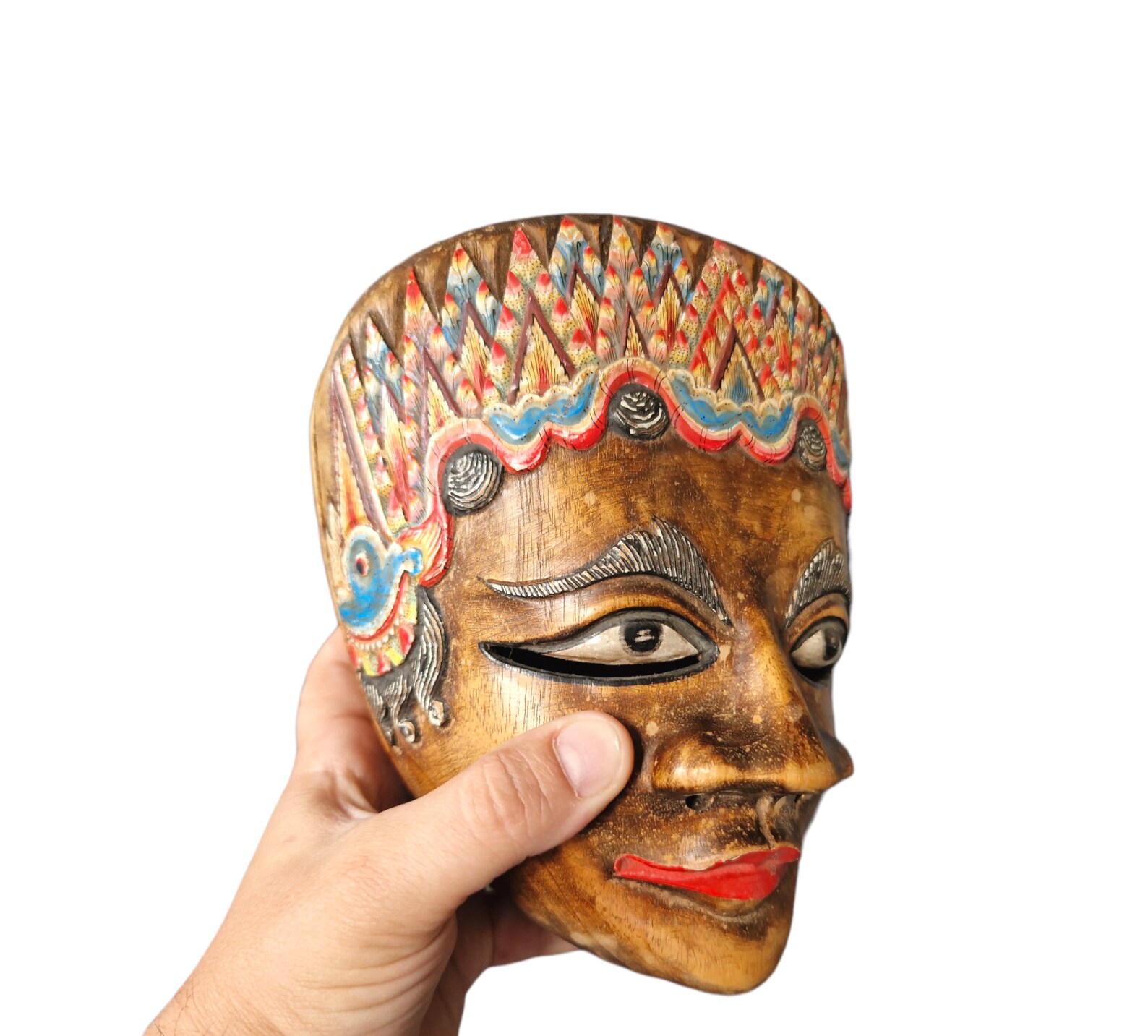 Vintage Wood Batik Topeng Indonesian Mask Box. Hand Decorated and ...