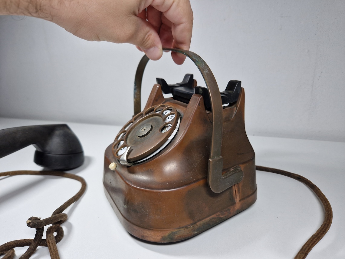 RTT 56B Copper Rotary Dial Table Vintage Desk Telephone Old - Etsy
