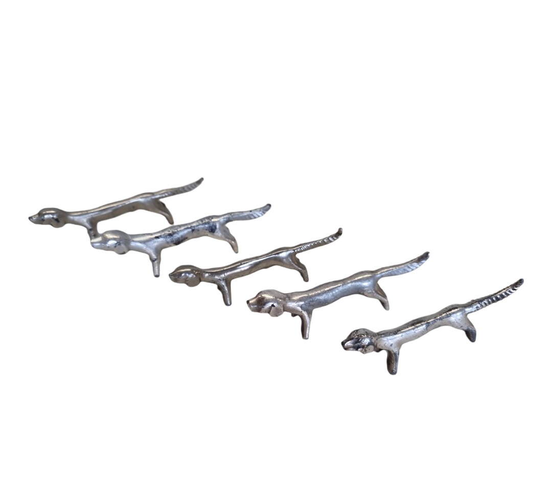 Vintage Knife Rests, Set of 5, Hunting Dog Shaped Knife Rests, Vintage ...