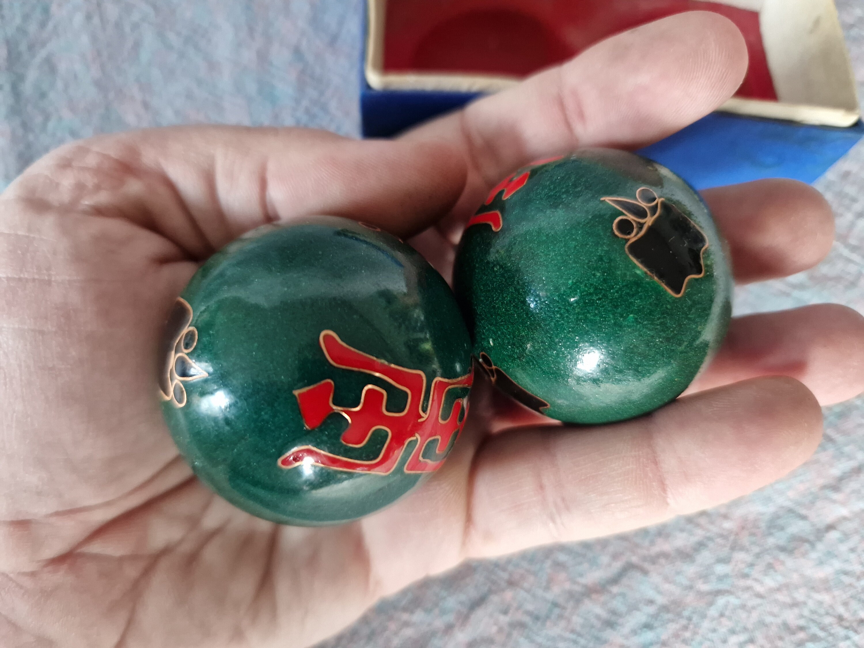 Vintage Chinese Boding Healthy Meditation Balls. Yin and Yang Metal ...