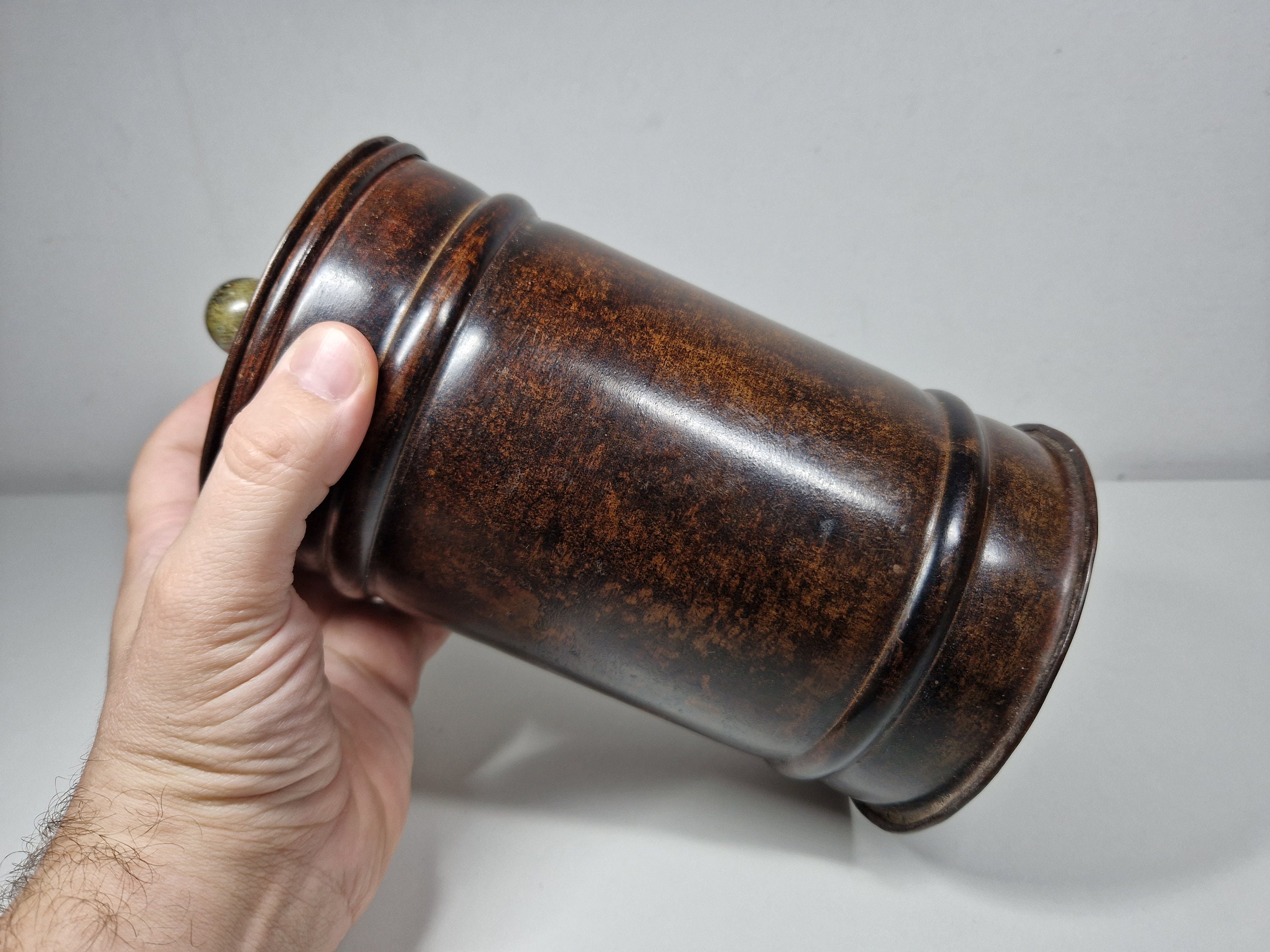 Vintage Metal Container With Lid, Rustic Kitchen Decor, Storage ...