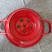 Red Enamel Colander Vintage French Enamelware Drainer Kitchen Strainer ...