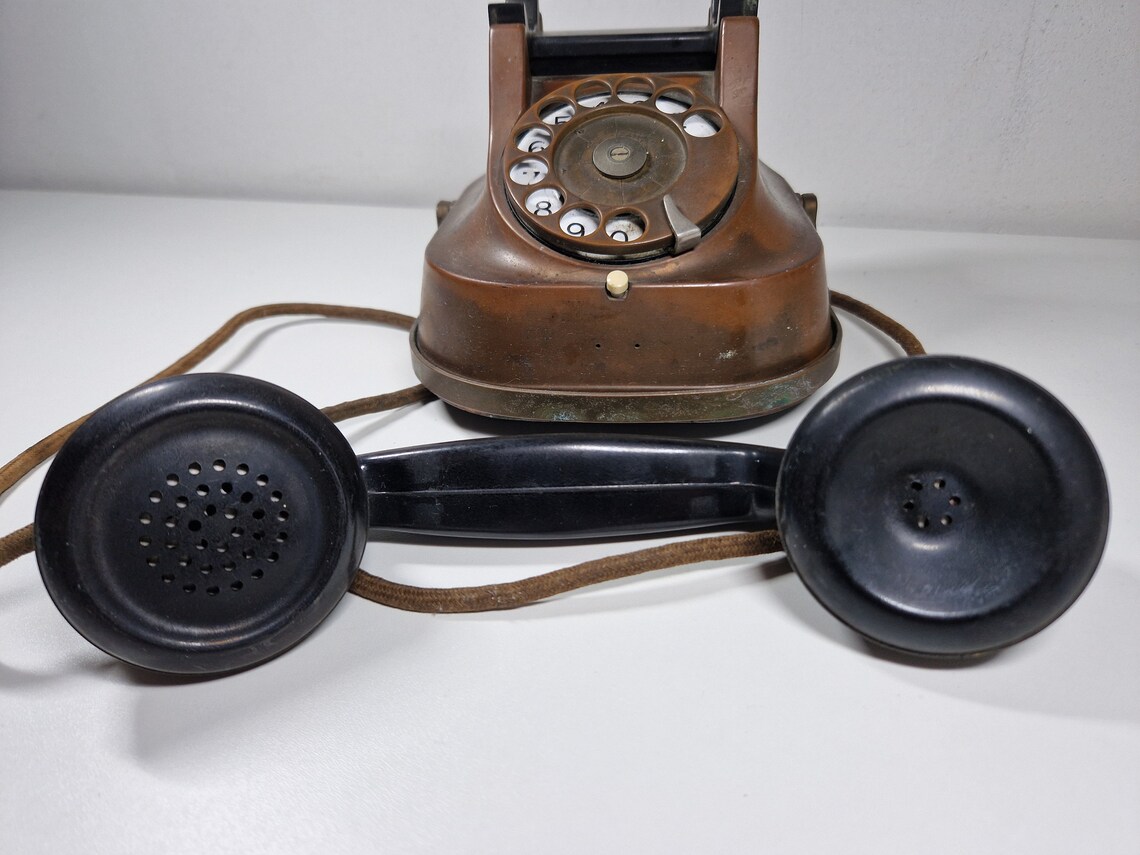 RTT 56B Copper Rotary Dial Table Vintage Desk Telephone Old - Etsy