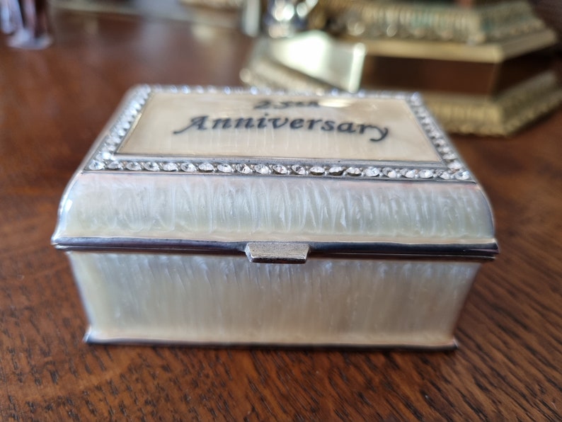 25th Anniversary Trinket Box Gift Box With Hinged Lid - Etsy