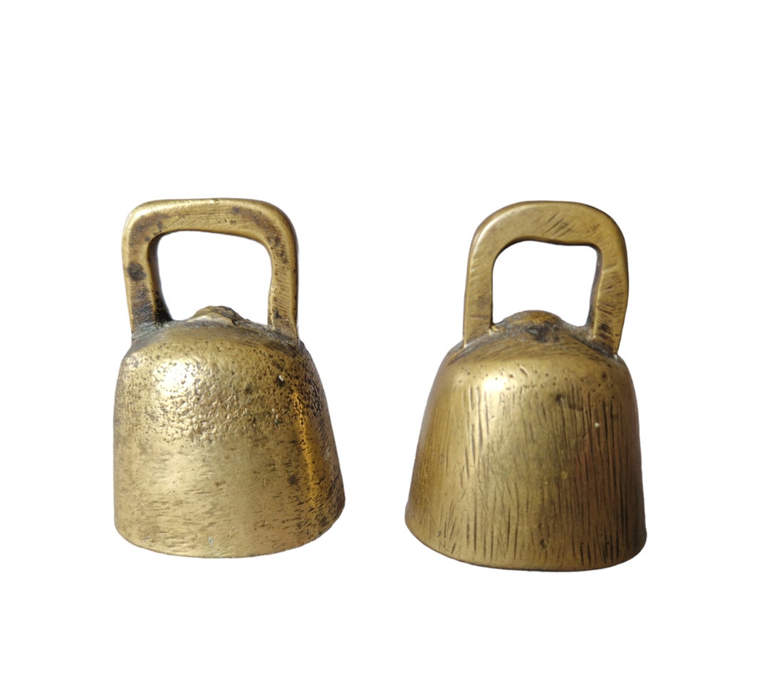 Pair of Antique Solid Brass Bells, Brass Bell, Pair of Bells, Old Sheep ...