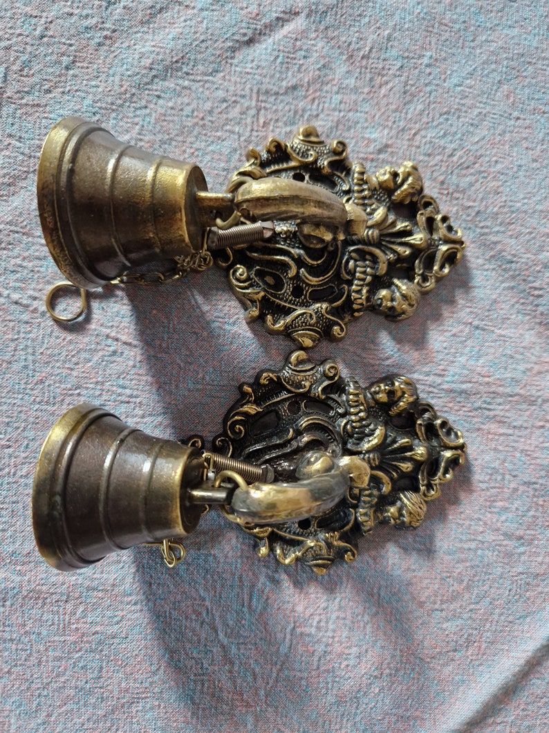 Pair of Vintage Store Bells, Hanging Door Bell, Old Brass, Shopkeepers ...
