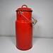 Red Enamel Milk Can, Vintage Enamel Can, Vintage Milk Jug, Vintage Soup ...