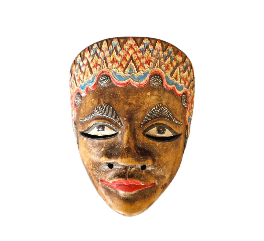 Vintage Wood Batik Topeng Indonesian Mask Box. Hand Decorated and ...
