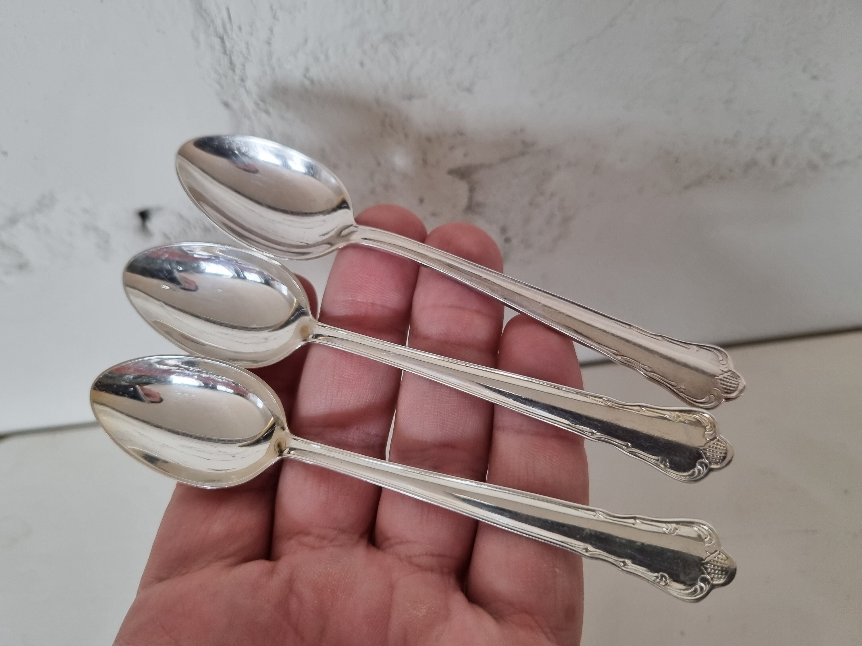 Vintage Small Metal Tea Spoons, Silver Toned Metal GABEX PNSALP Sweden ...