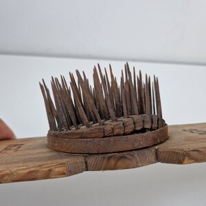 Antique Swedish Wooden Wool Comb for Two Hands, Flax Hackle, Large Old ...
