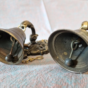 Pair of Vintage Store Bells, Hanging Door Bell, Old Brass, Shopkeepers ...