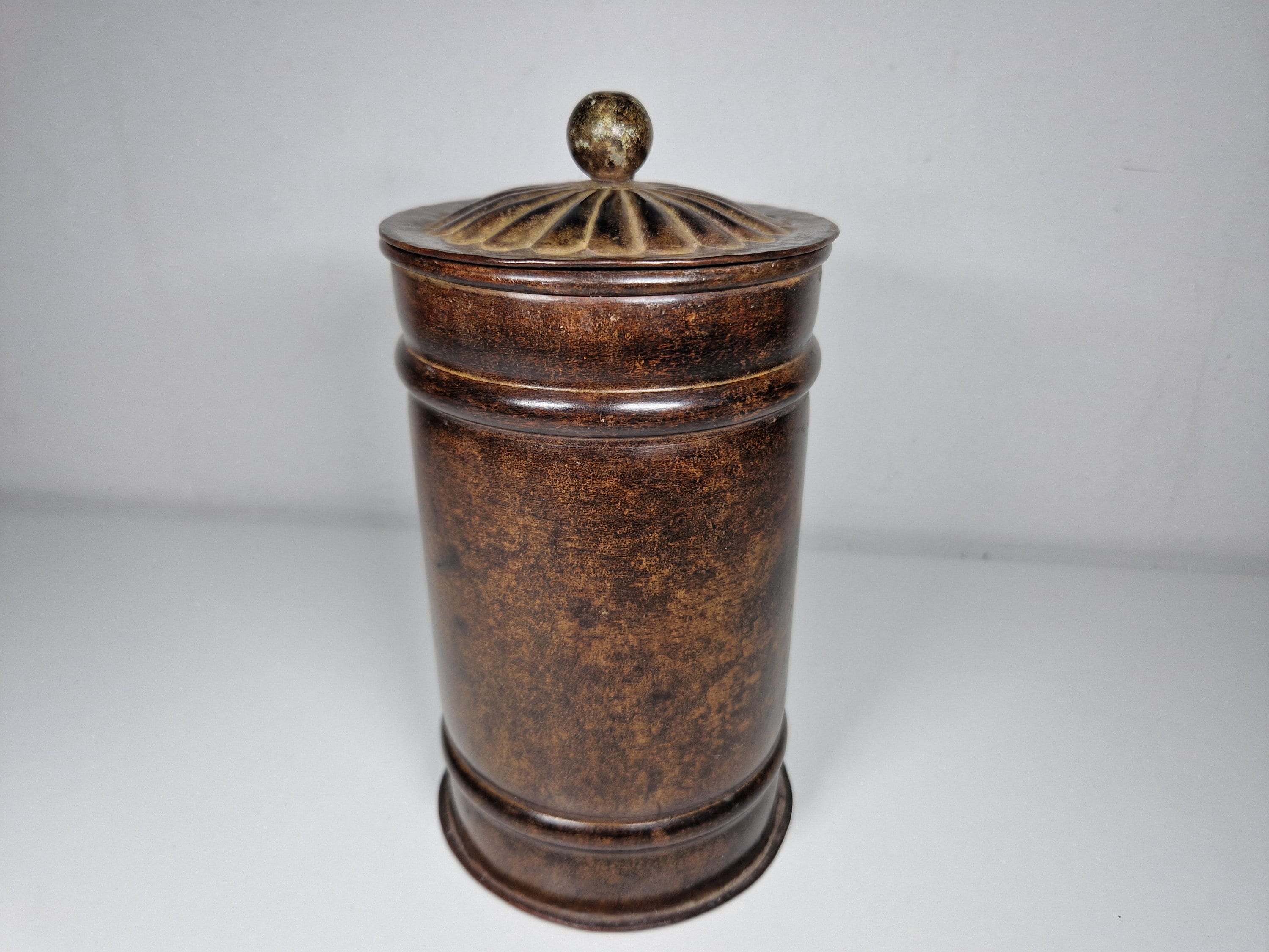 Vintage Metal Container With Lid, Rustic Kitchen Decor, Storage ...