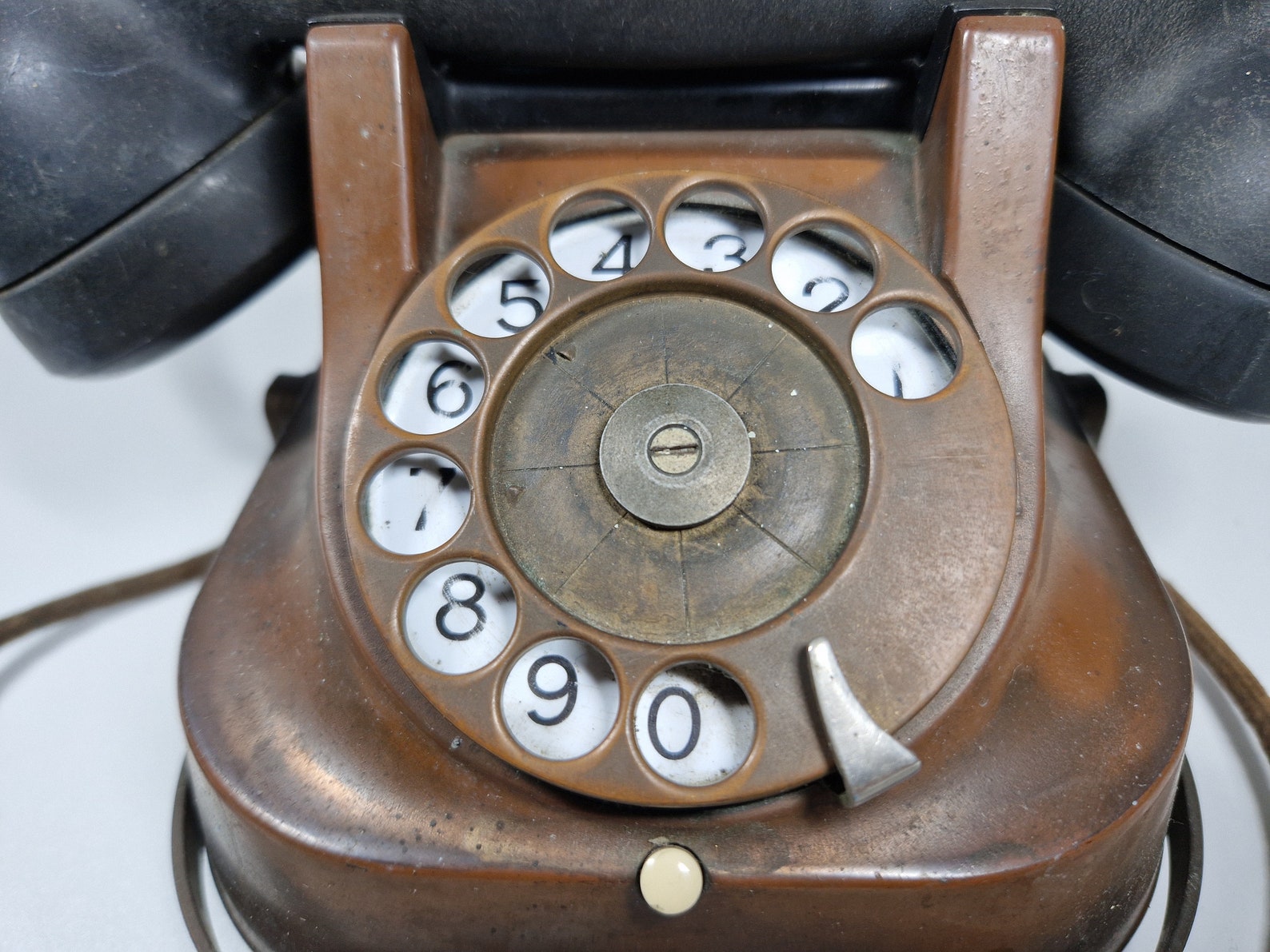 RTT 56B Copper Rotary Dial Table Vintage Desk Telephone, Old With ...