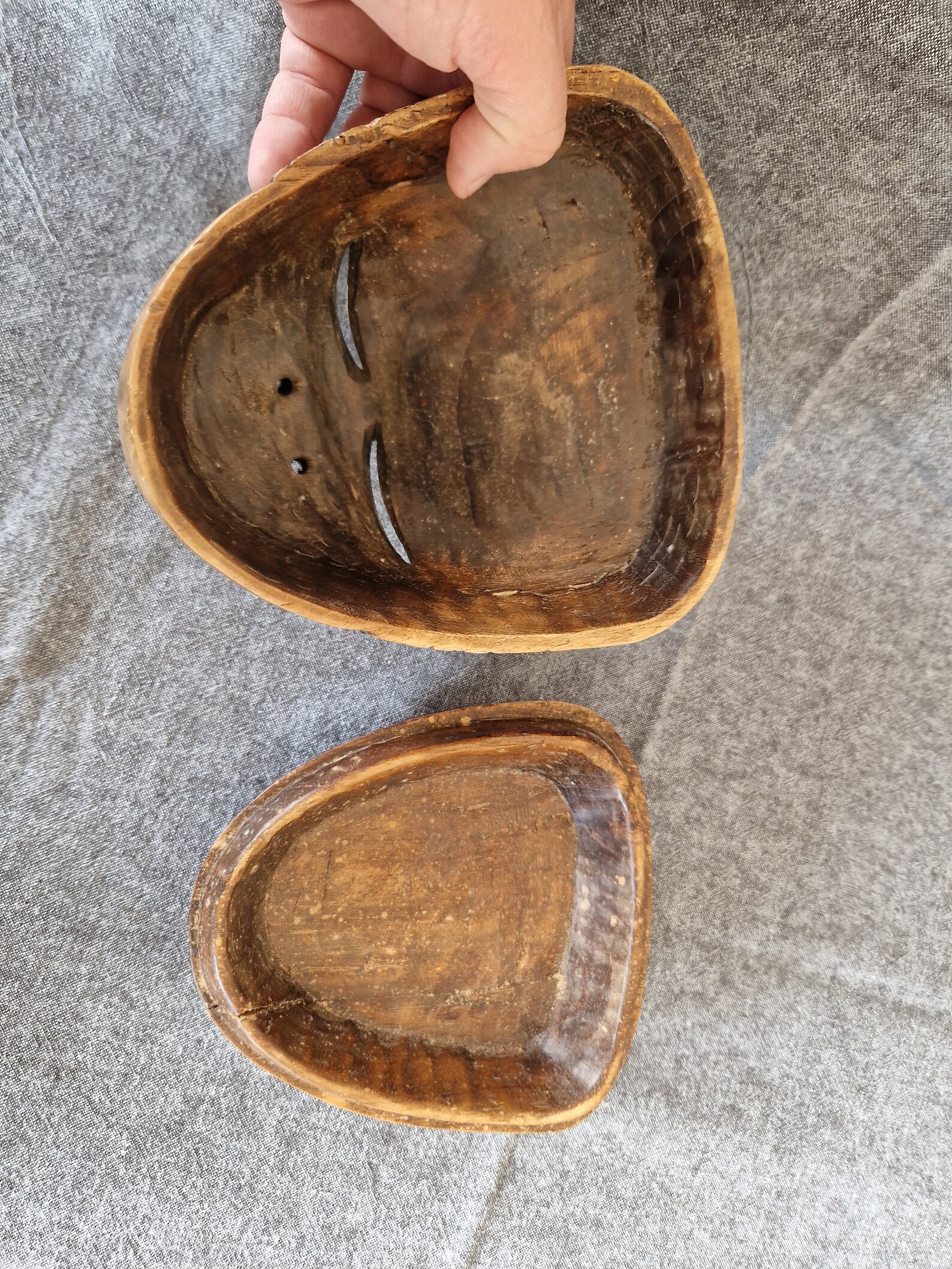 Vintage Wood Batik Topeng Indonesian Mask Box. Hand Decorated and ...