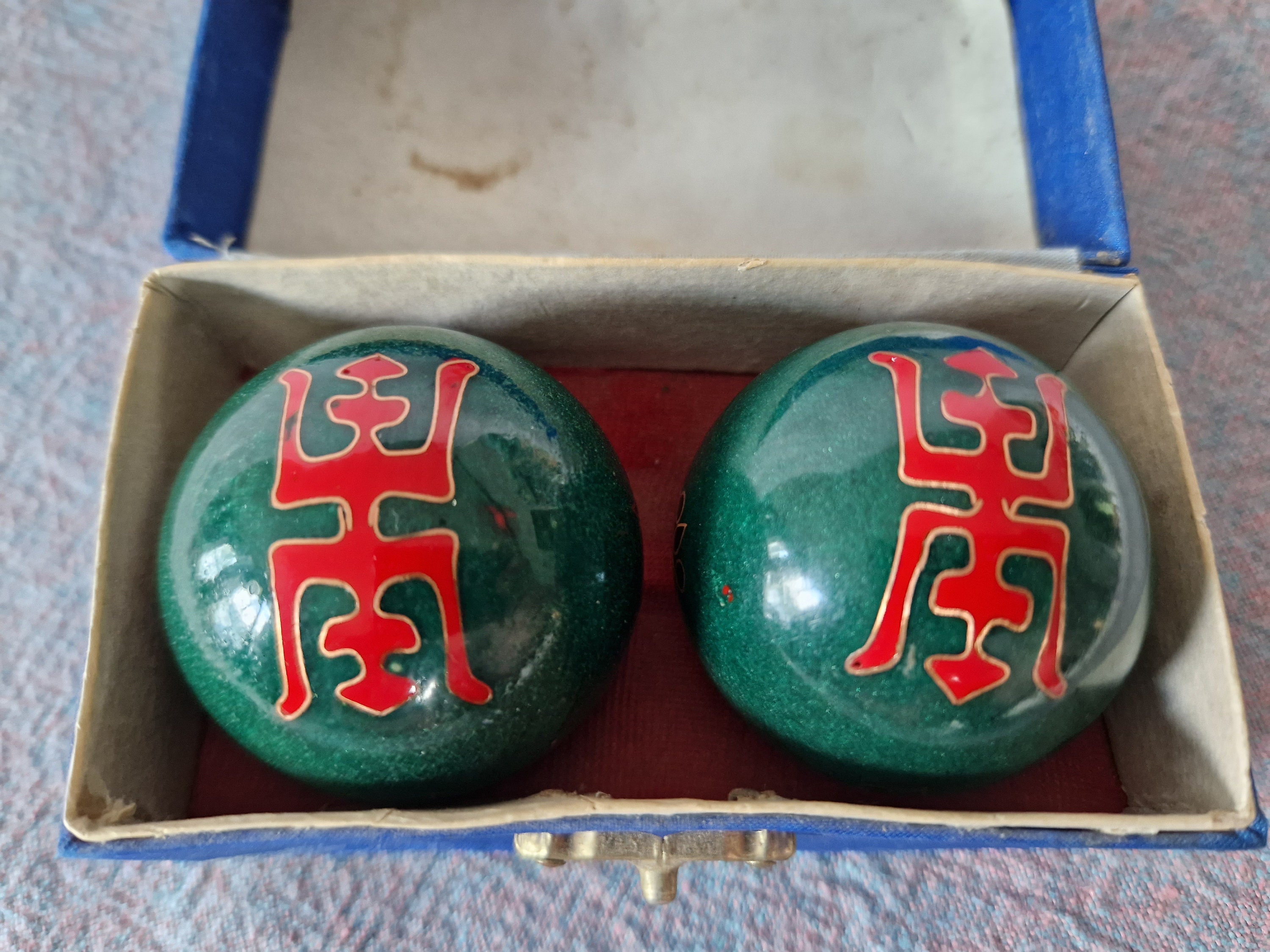 Vintage Chinese Boding Healthy Meditation Balls. Yin and Yang Metal ...