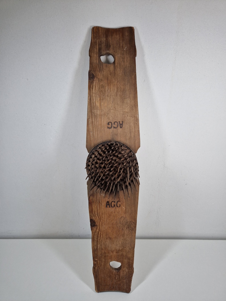 Antique Swedish Wooden Wool Comb for Two Hands, Flax Hackle, Large Old ...