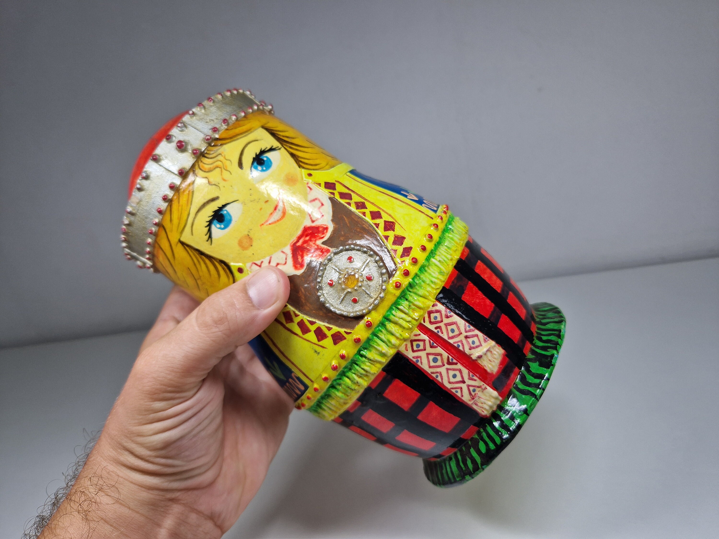 Antique Piggy Bank, Paper Mache, Unique Pigg Bank in Latvian National ...