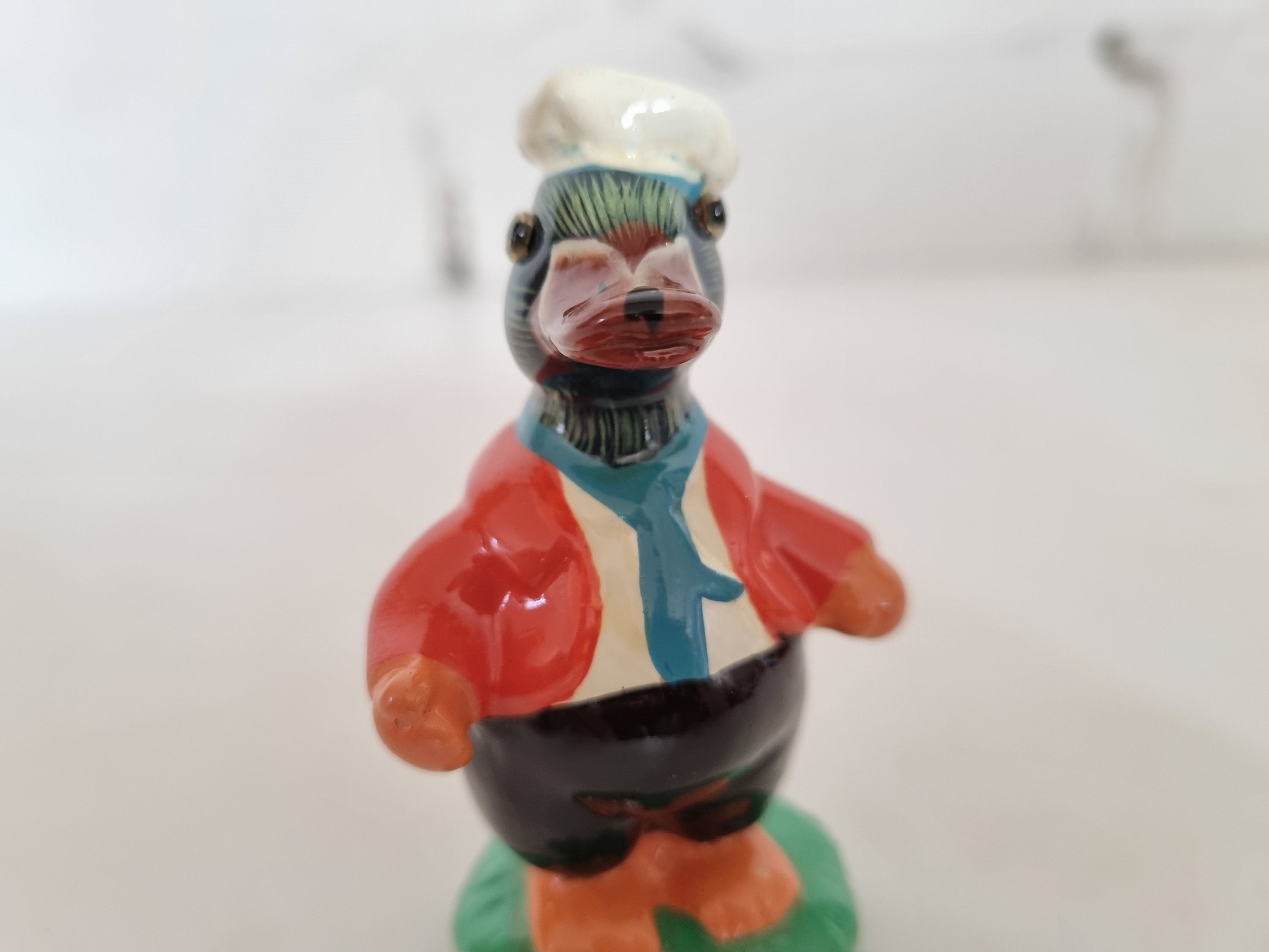 Vintage Ceramic Sailor Duck Figurine, Miniature Ceramic Decor, Small ...