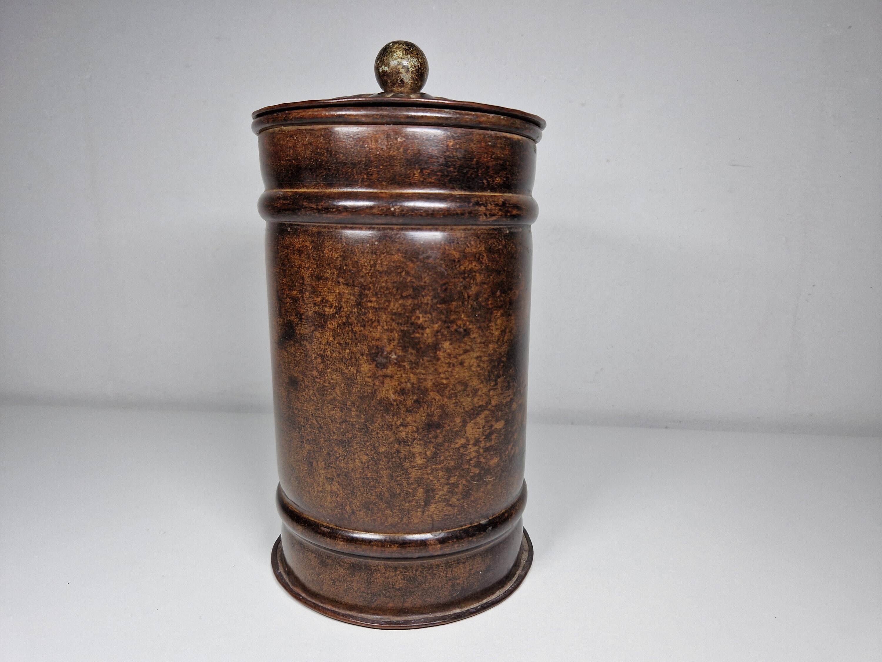 Vintage Metal Container With Lid, Rustic Kitchen Decor, Storage ...