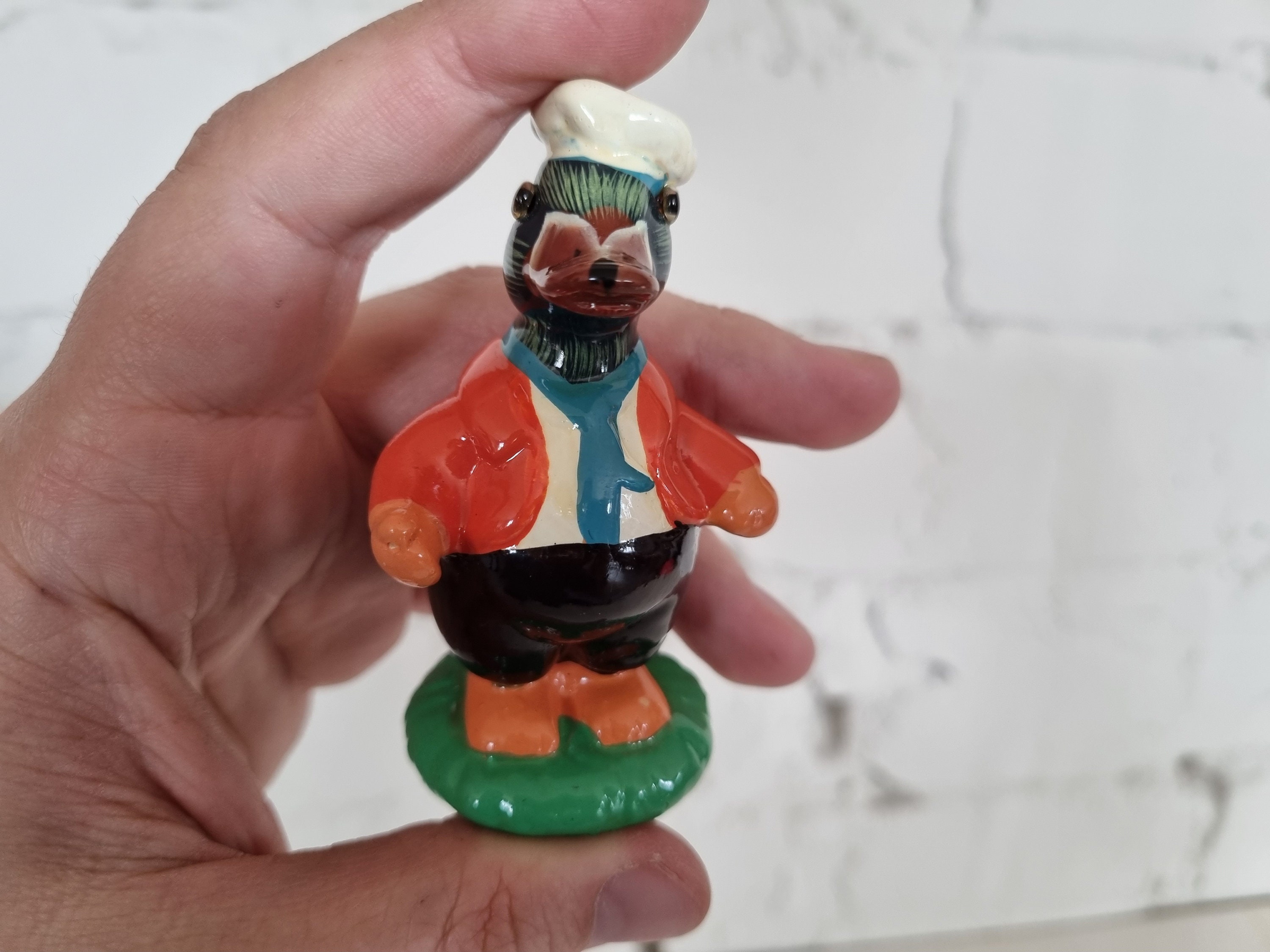 Vintage Ceramic Sailor Duck Figurine, Miniature Ceramic Decor, Small ...