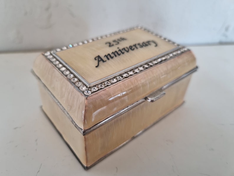 25th Anniversary Trinket Box Gift Box With Hinged Lid - Etsy
