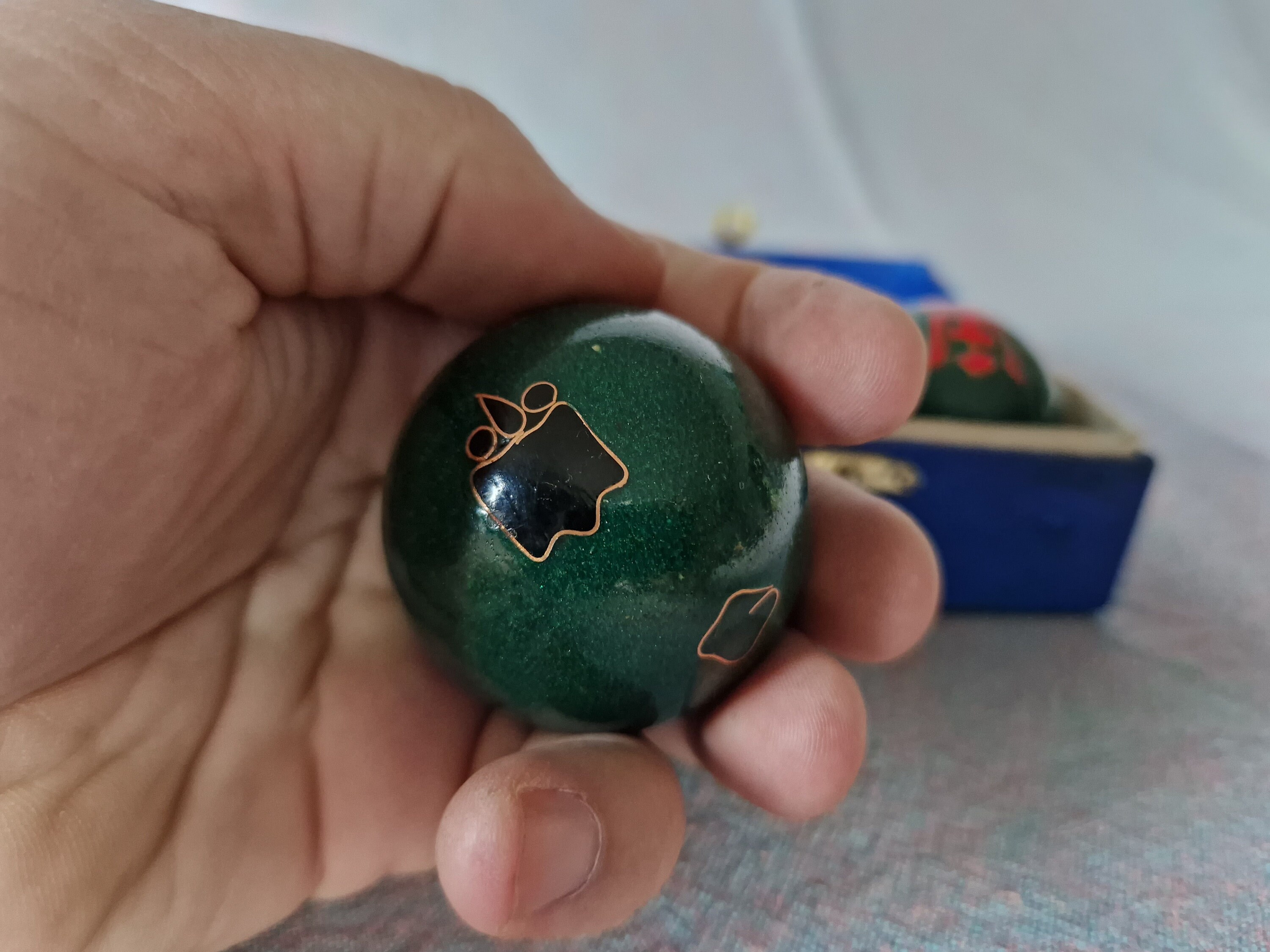 Vintage Chinese Boding Healthy Meditation Balls. Yin and Yang Metal ...