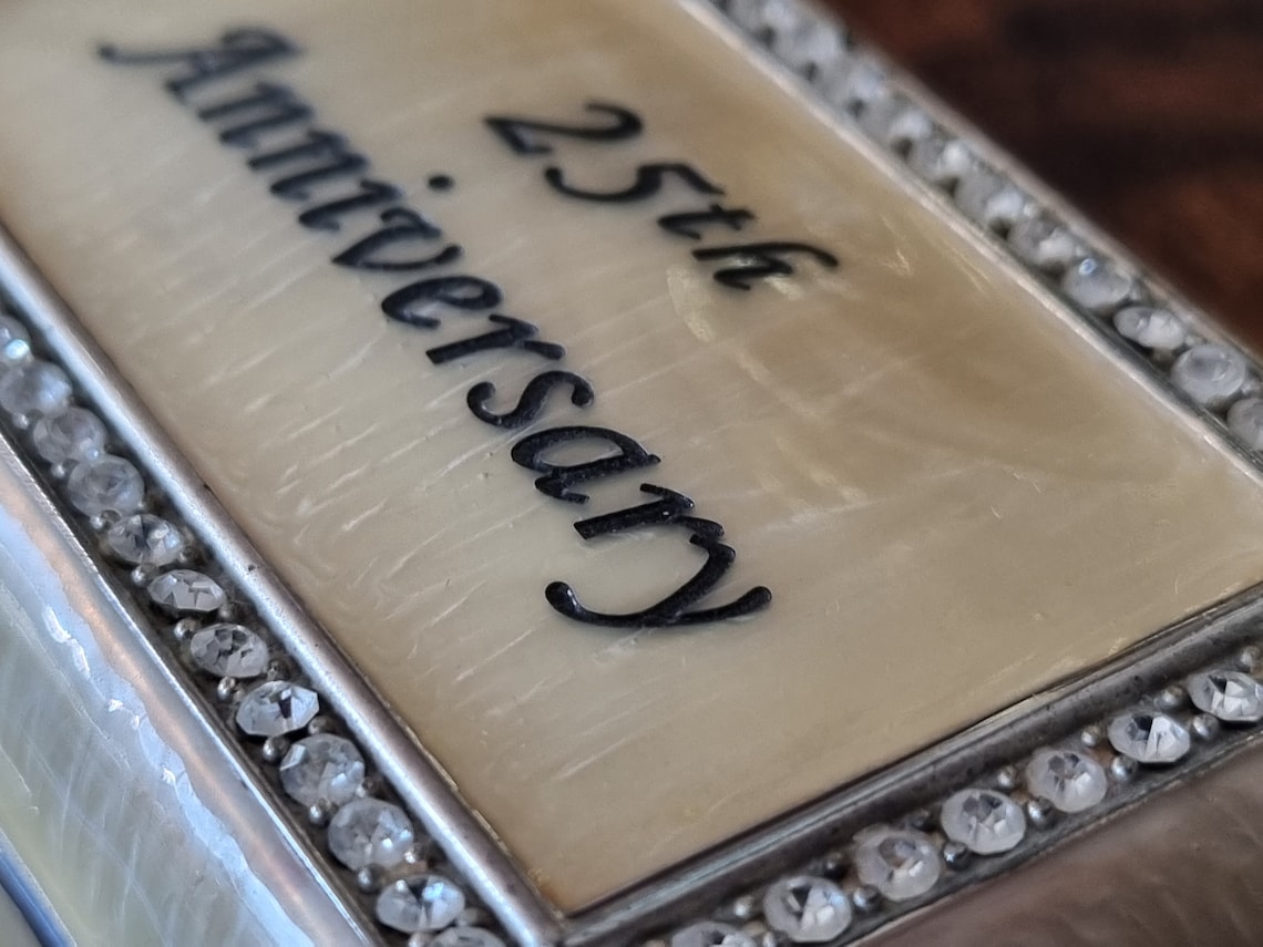 25th Anniversary Trinket Box Gift Box With Hinged Lid - Etsy