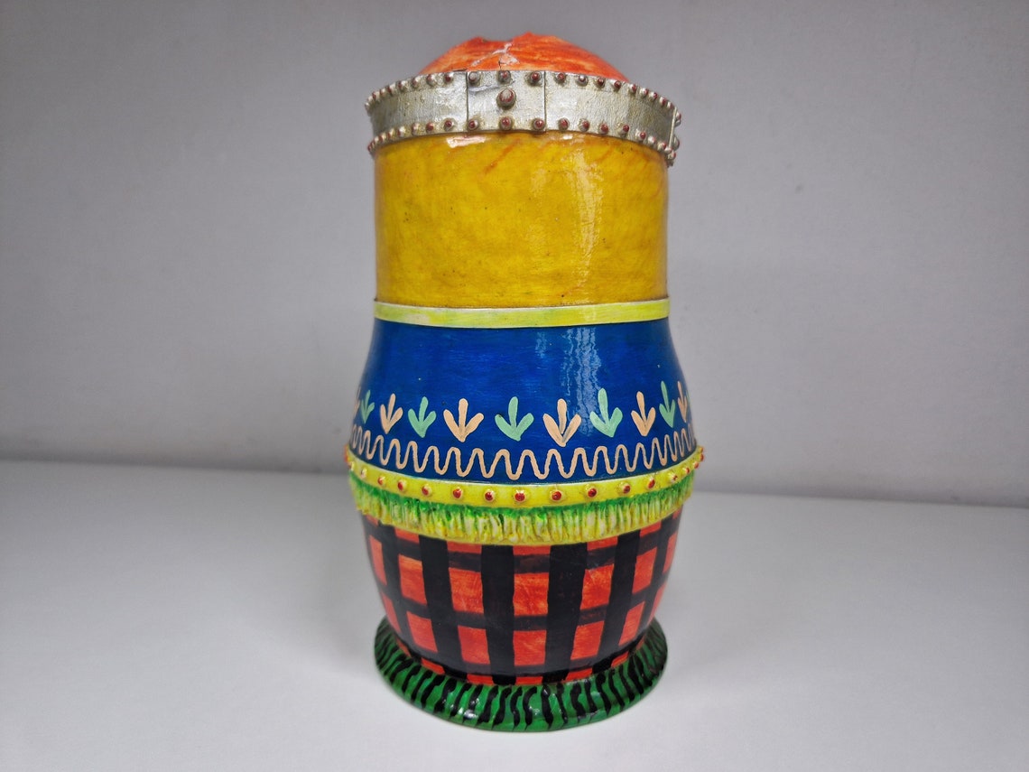 Antique Piggy Bank Paper Mache Unique Pigg Bank in Latvian - Etsy