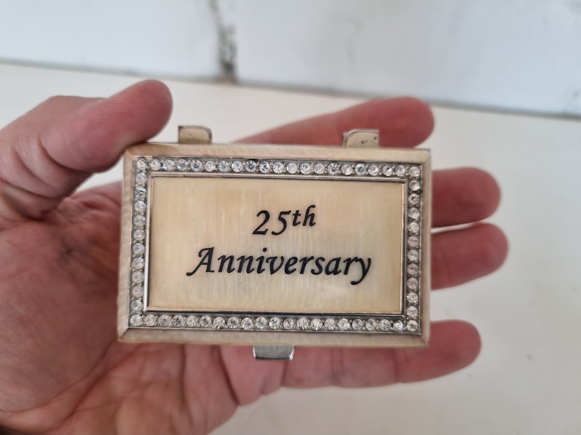 25th Anniversary Trinket Box Gift Box With Hinged Lid - Etsy