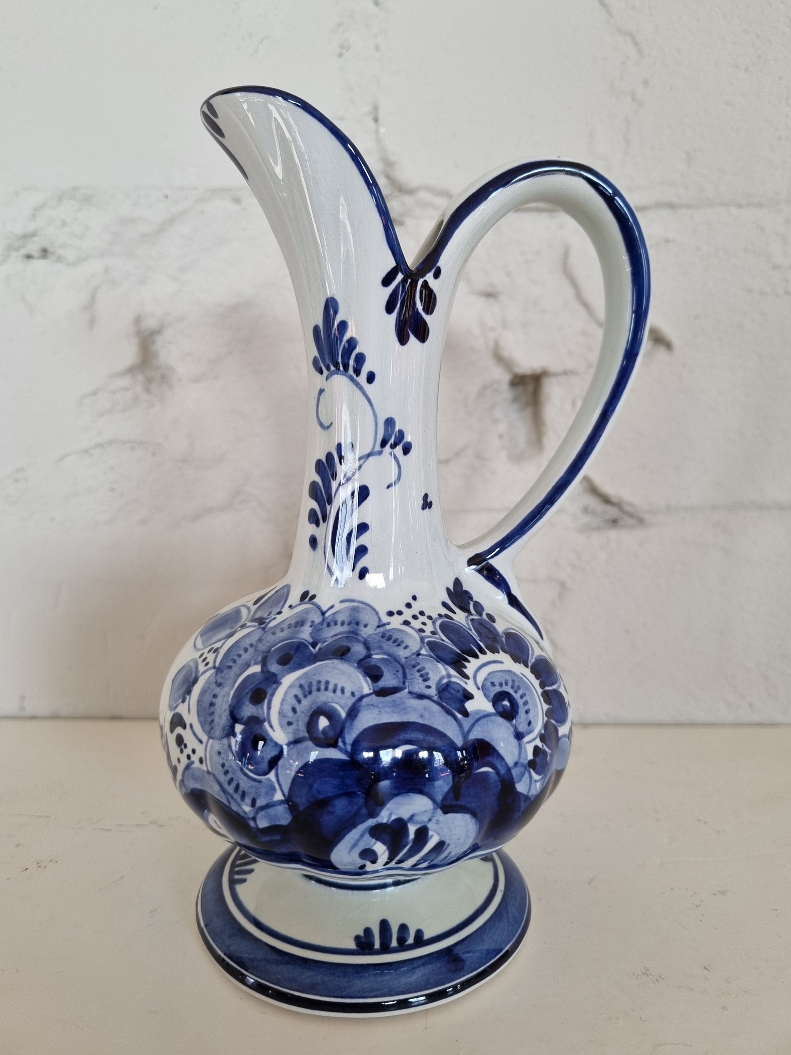 Vintage Delft Blue Jug, Made in Holland Hand Painted Jug, Vintage Delft ...