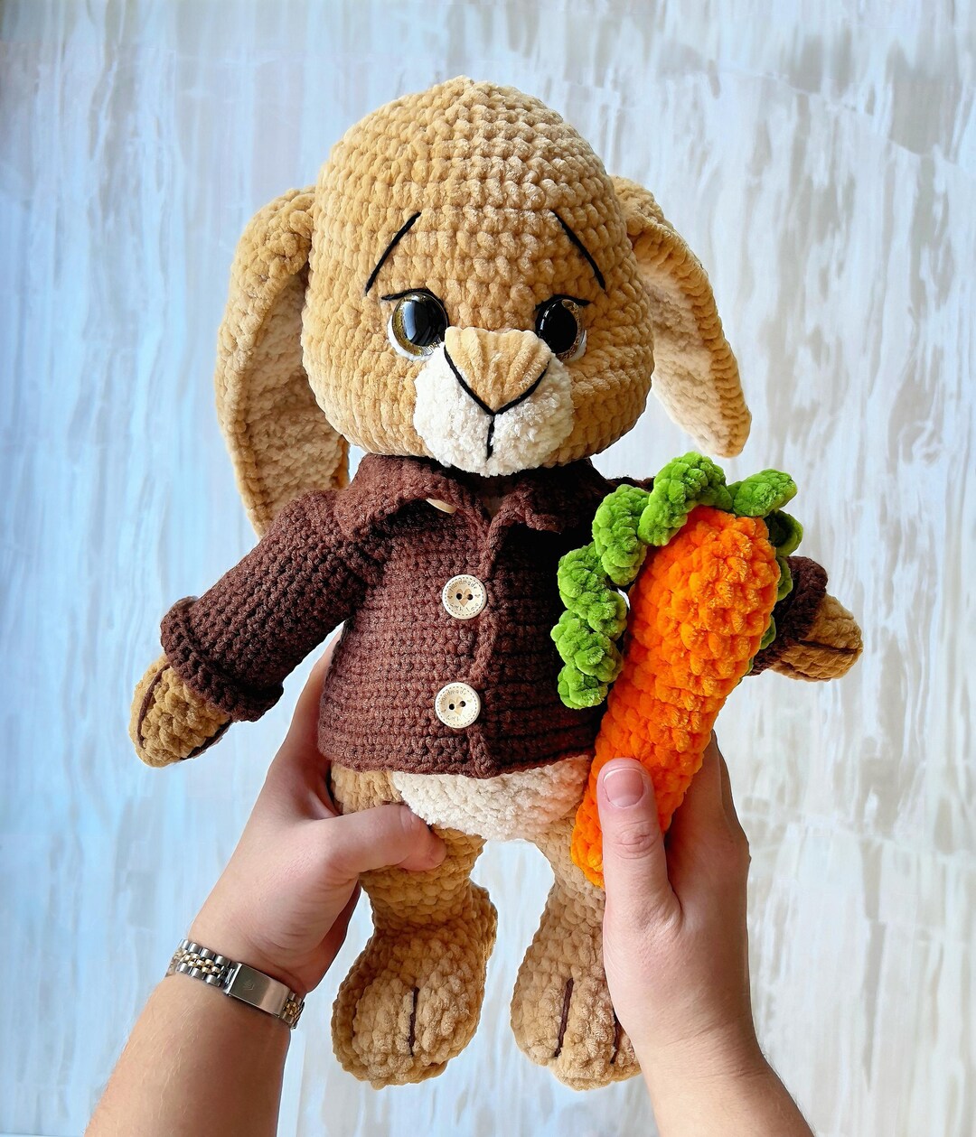 Crochet Benjamin Rabbit Beatrix Potter Soft Plushie Stuffed Cute ...