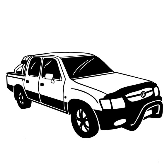 Toyota Hilux Ute Illustration PNG & JPEG Digital Drawing | Etsy