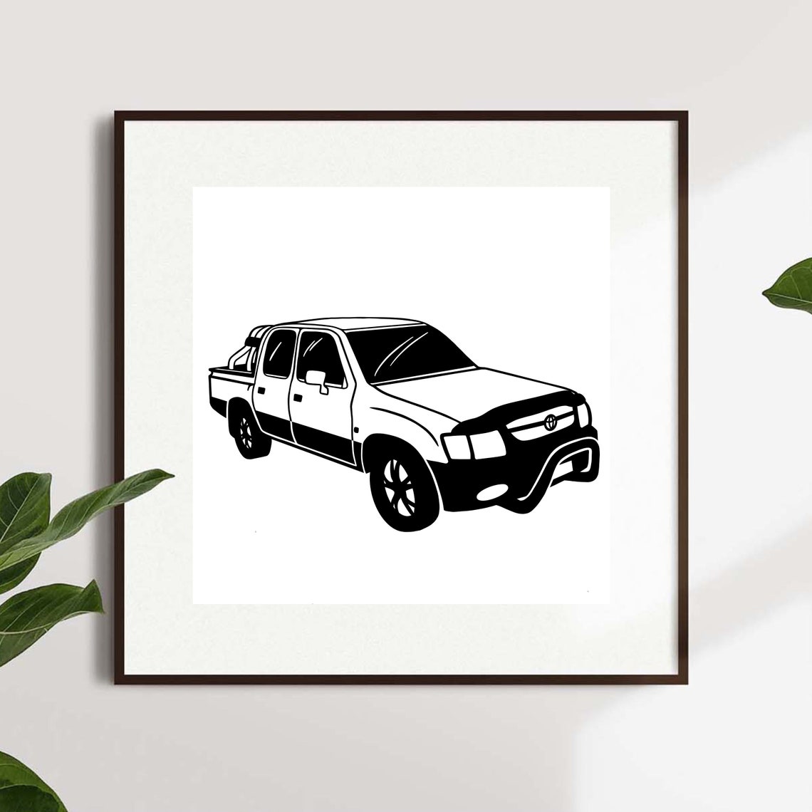 Toyota Hilux Ute Illustration PNG & JPEG Digital Drawing Downloadable ...