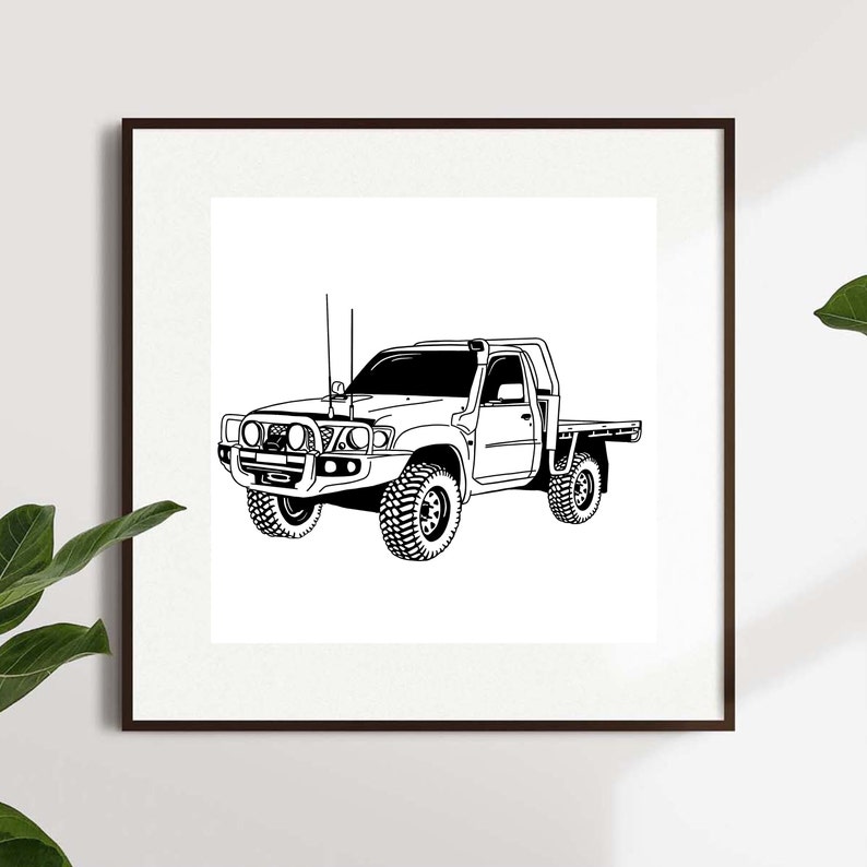 Nissan Patrol Ute Illustration PNG & JPEG Digital Download, 4x4 Clipart ...